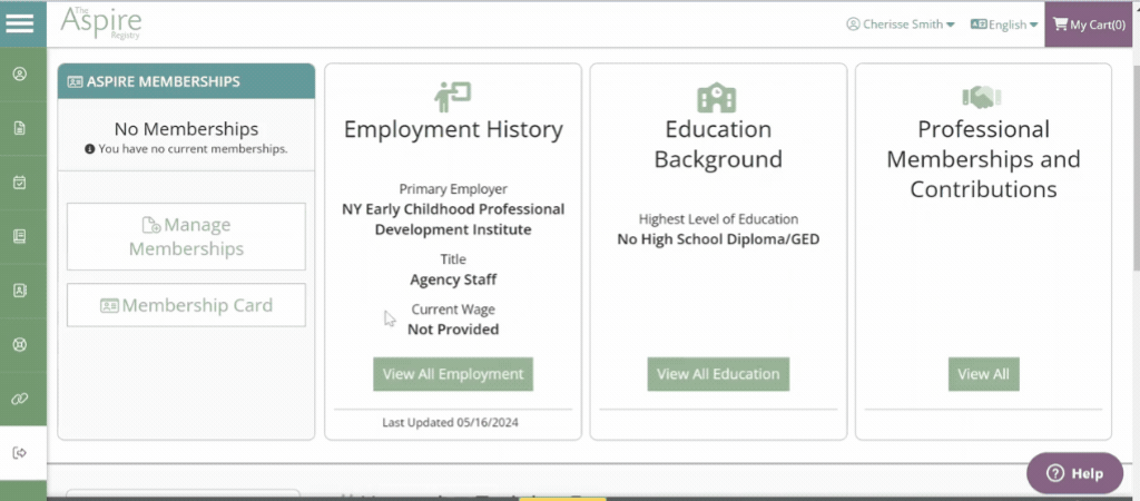Expired Aspire Profile – Help Center