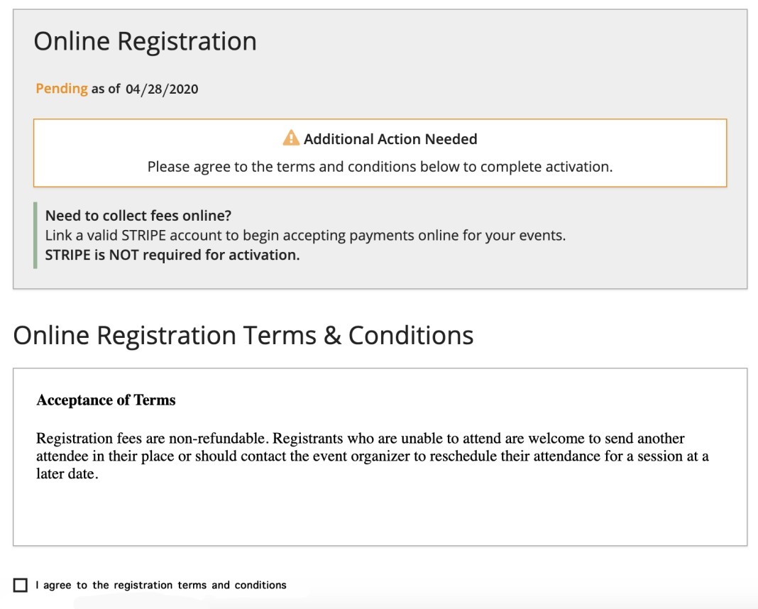 Activating Online Registration – Help Center